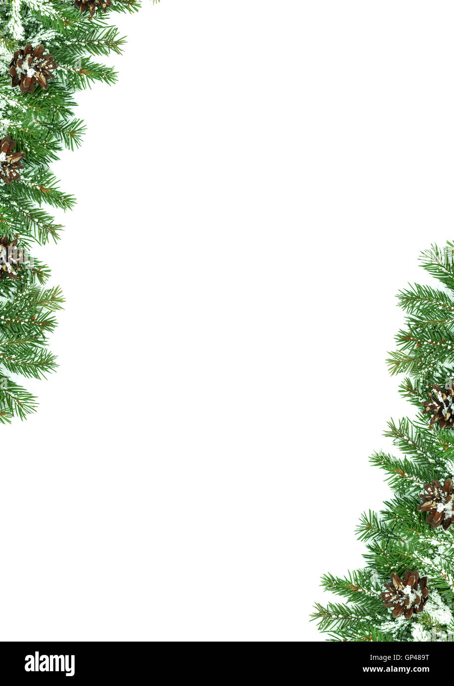Christmas framework with snow isolated on white background Stock Photo ...
