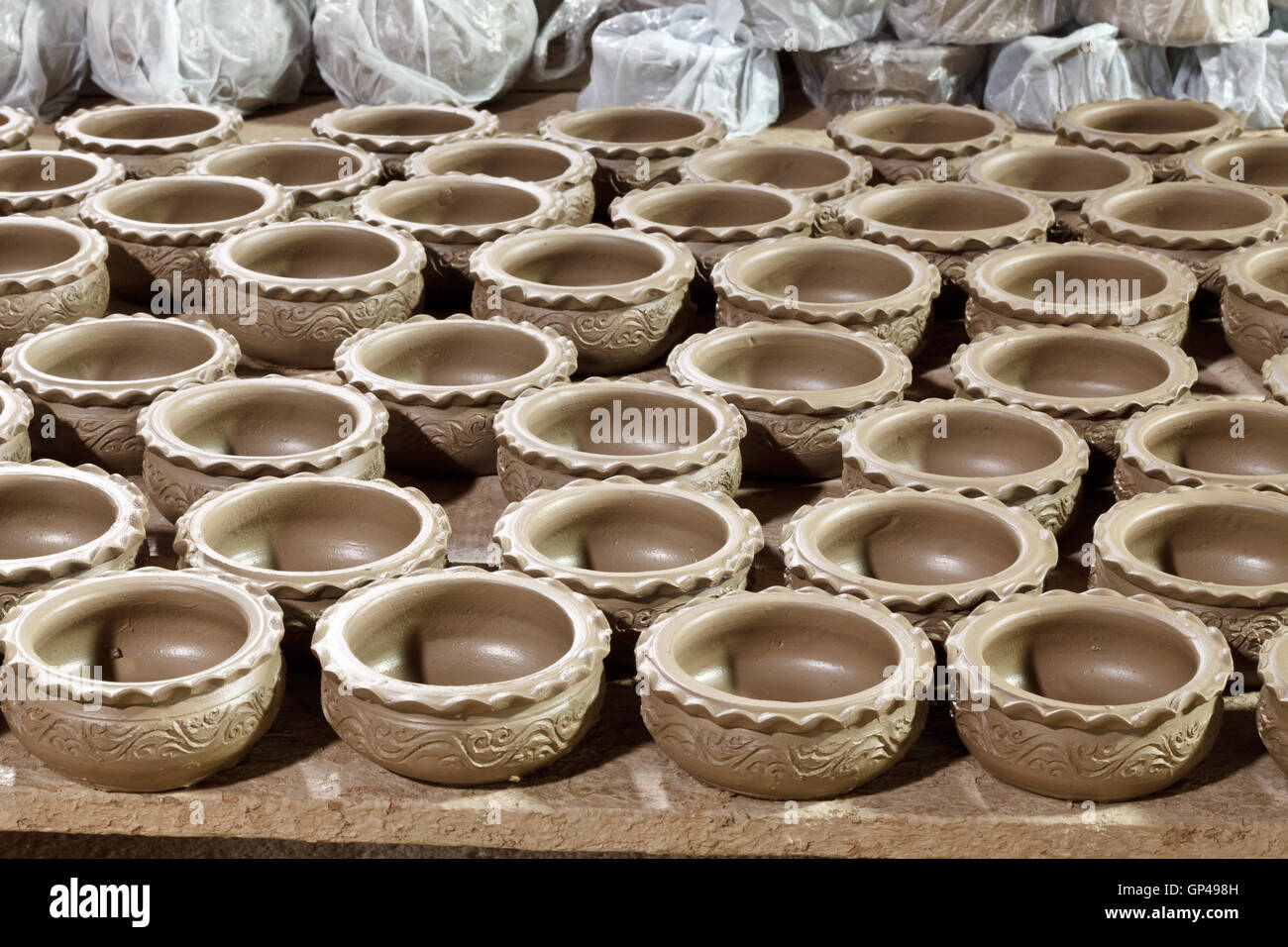 large group of clay pots spread Stock Photo - Alamy