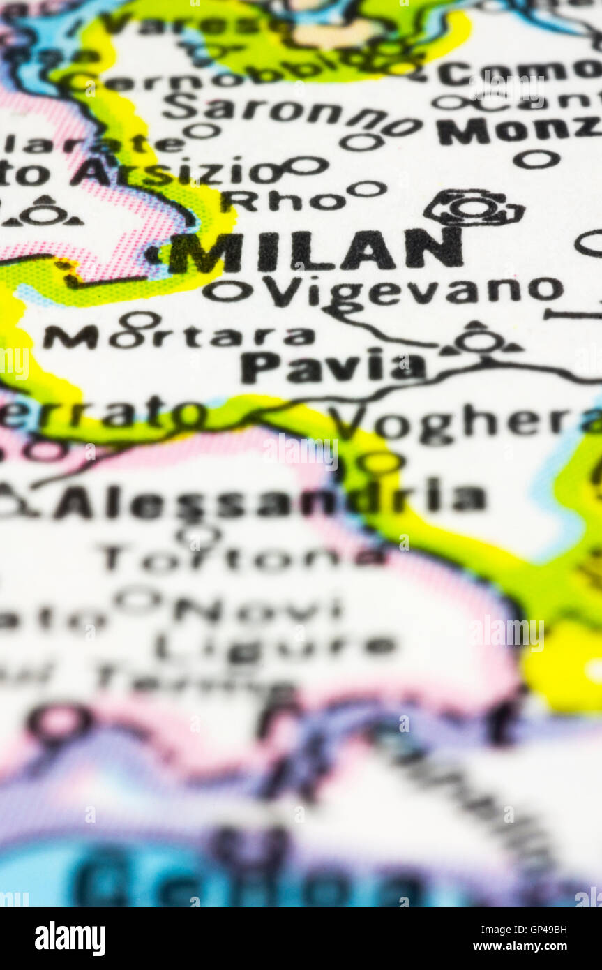 Milan map milano italy hi-res stock photography and images - Alamy