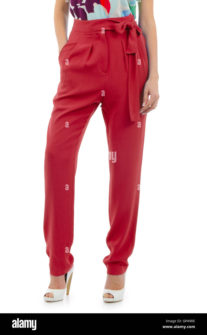 Model with trousers isolated on white Stock Photo - Alamy