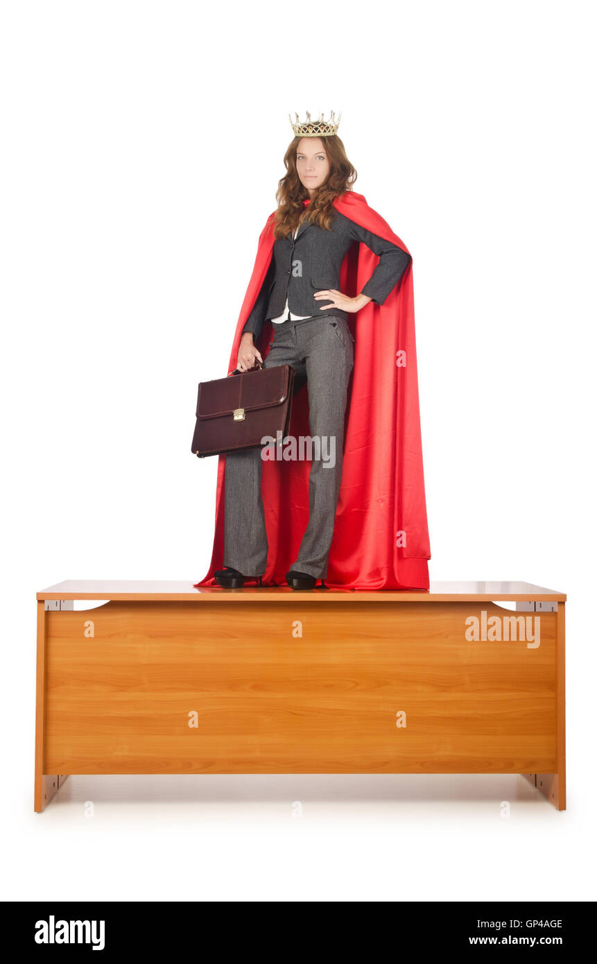Queen businessman standing on the desk Stock Photo - Alamy
