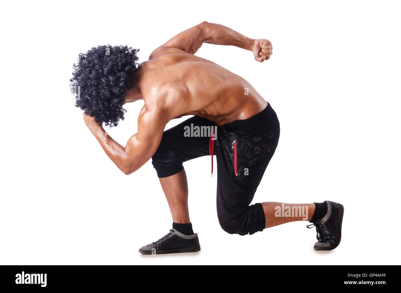 Muscular dancer isolated on white Stock Photo - Alamy