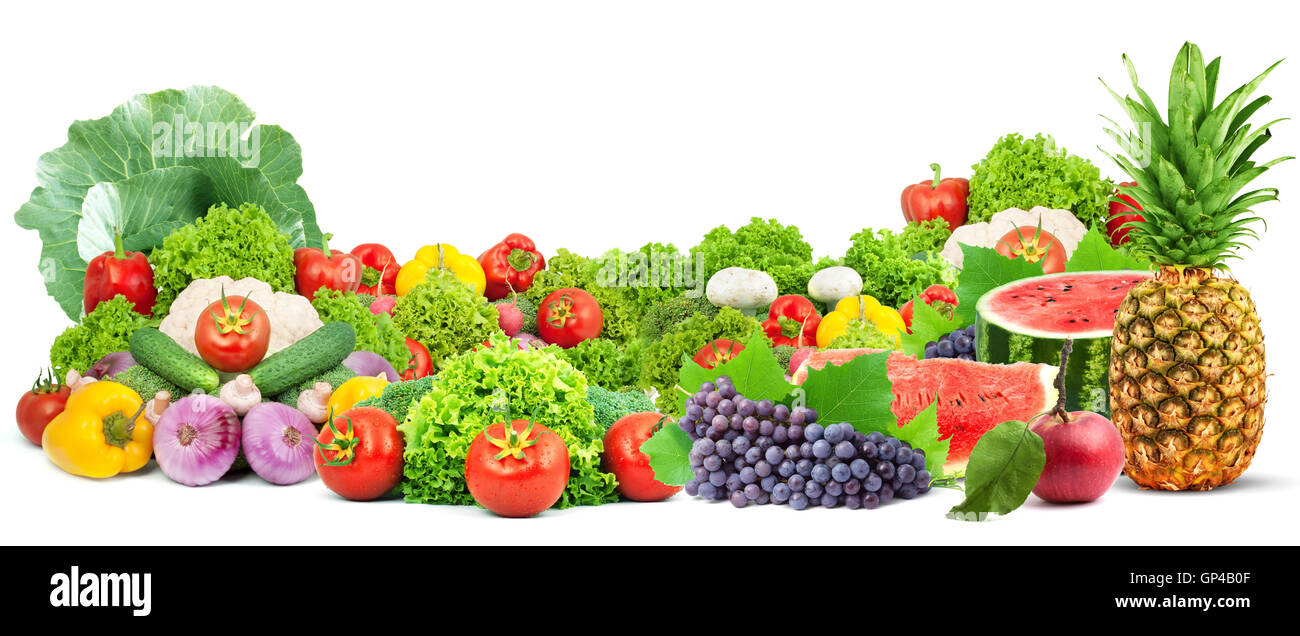 Colorful healthy fresh fruits and vegetables Stock Photo - Alamy
