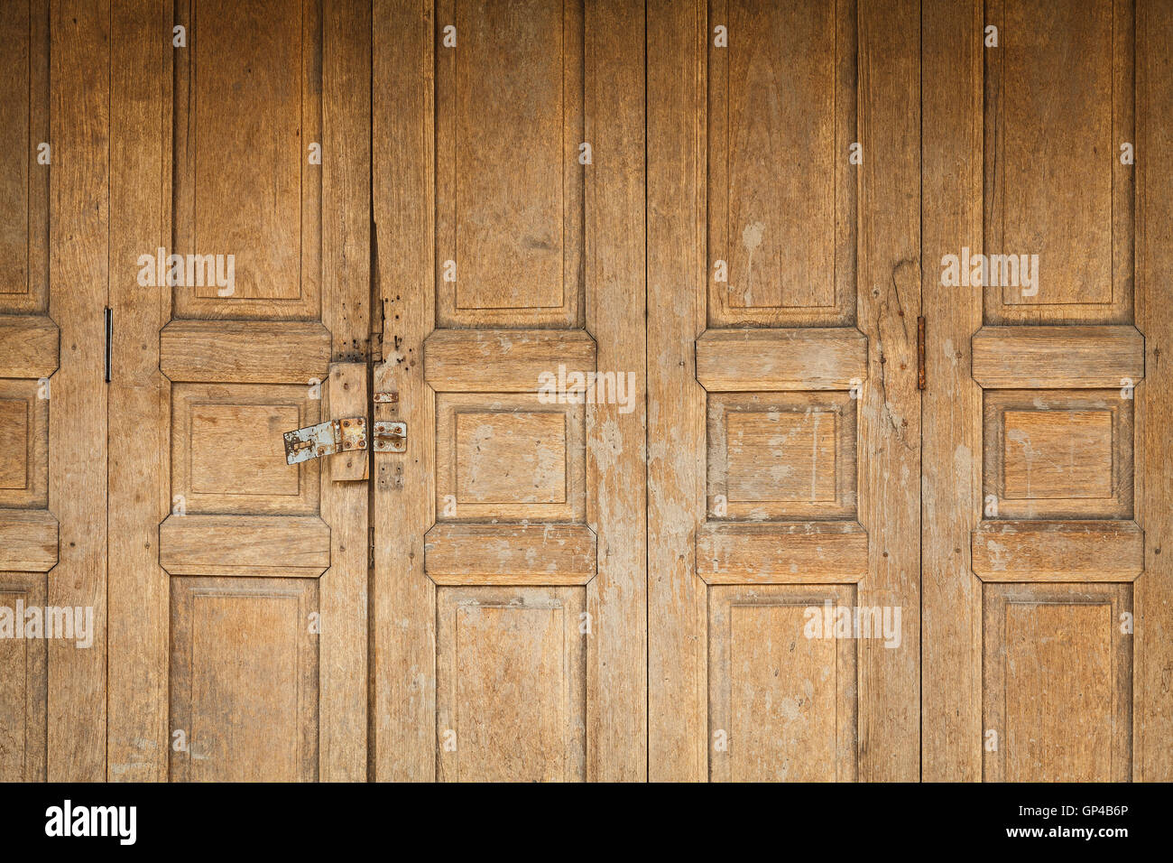 Old wooden door front view Stock Photo - Alamy