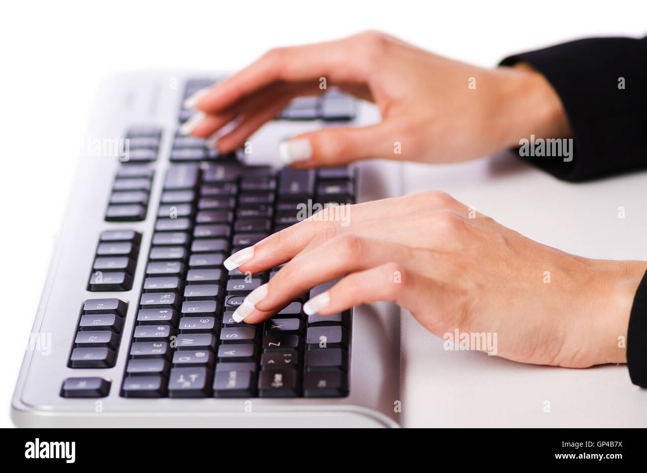 Hands working on the keyboard Stock Photo - Alamy