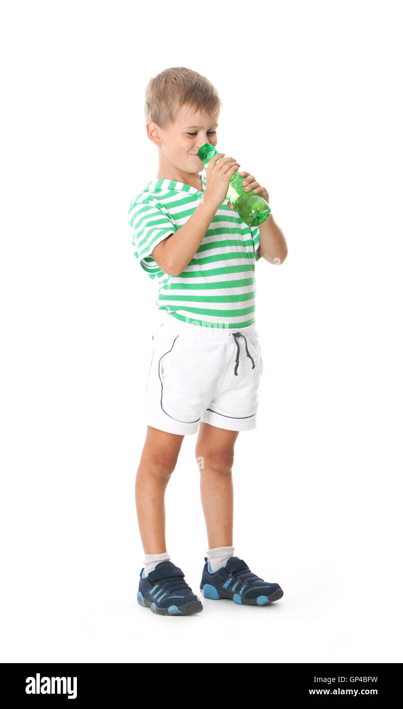 Boy drinking water Stock Photo - Alamy