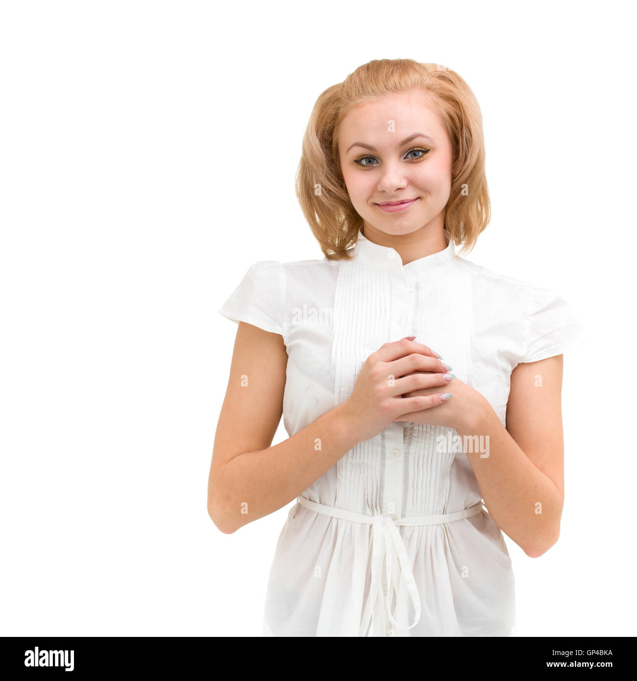Smiling calm woman Stock Photo - Alamy