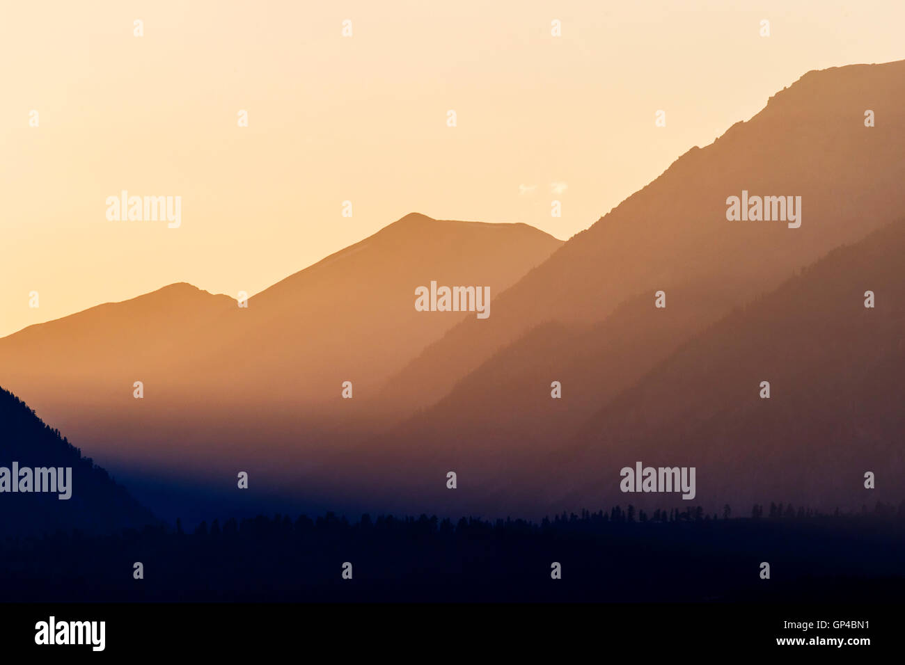 Sunset over the Sawatch Range; Rocky Mountains; Central Colorado; USA ...