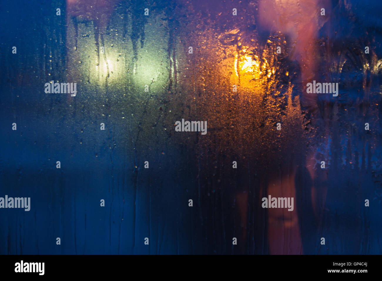 Frozen glass winter night Stock Photo - Alamy
