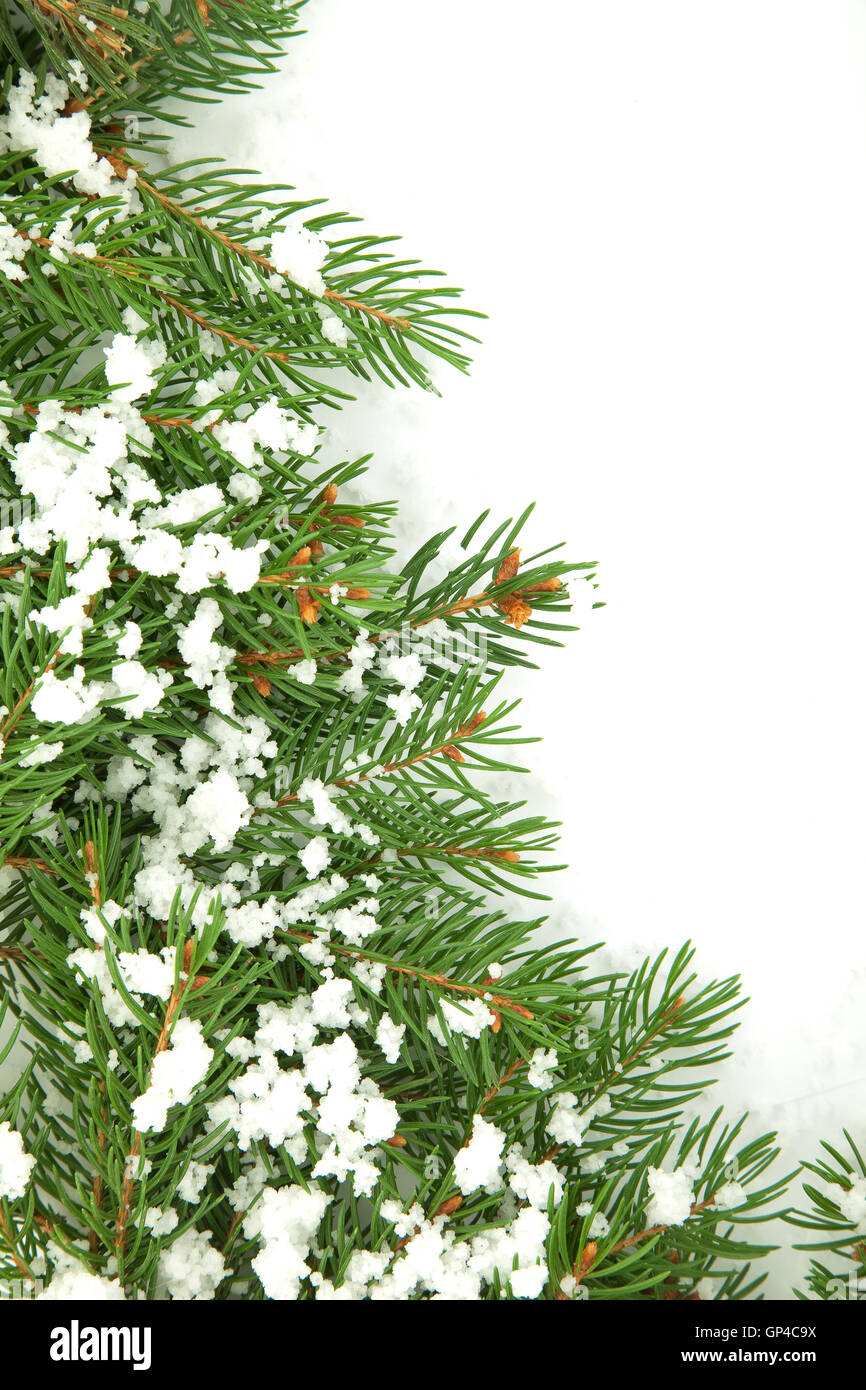 Christmas framework with snow Stock Photo - Alamy