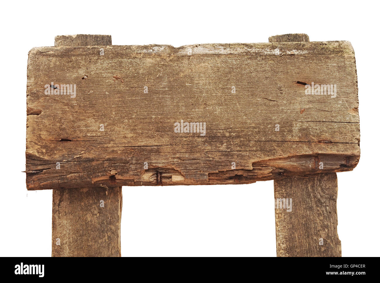 Old weathered wood sign isolated on a white background Stock Photo - Alamy