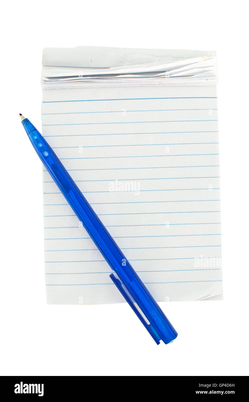 Pen notebook used on Cut Out Stock Images & Pictures - Alamy