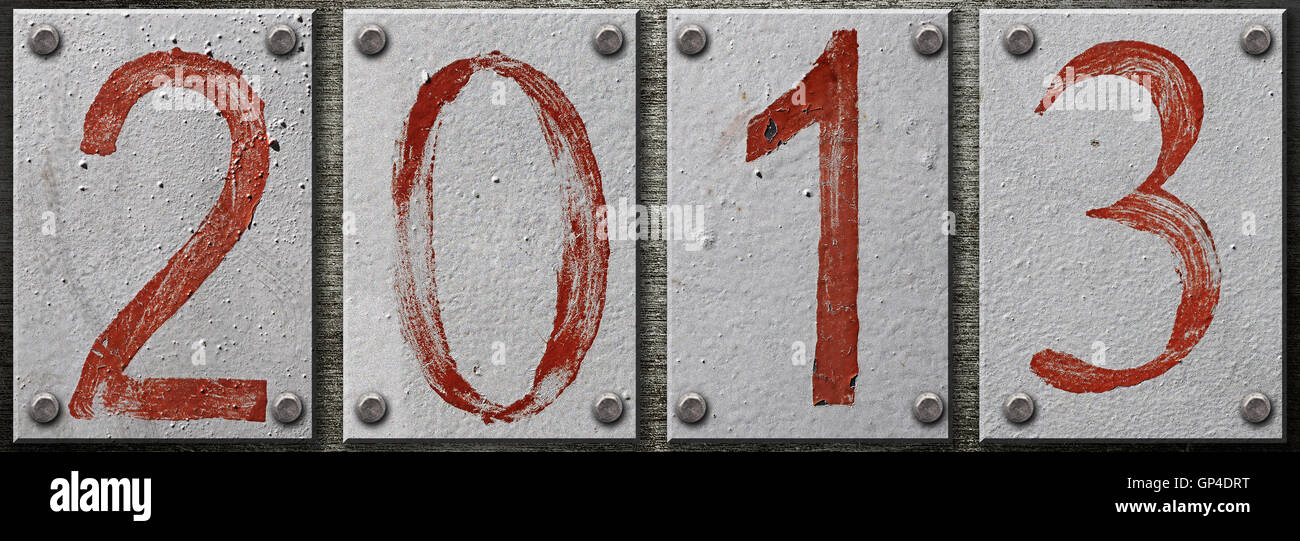 2013 number on metal background Stock Photo - Alamy