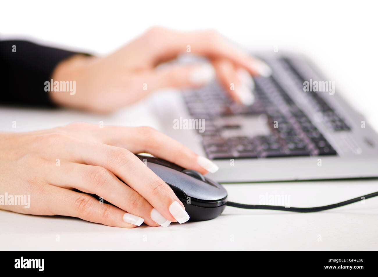 Hands working on the keyboard Stock Photo - Alamy