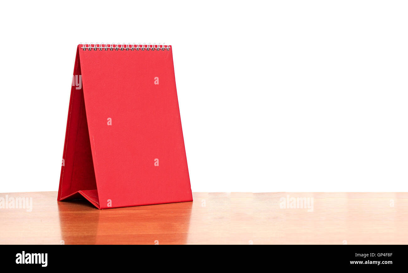 red blank desktop calendar with isolated on white background Stock ...