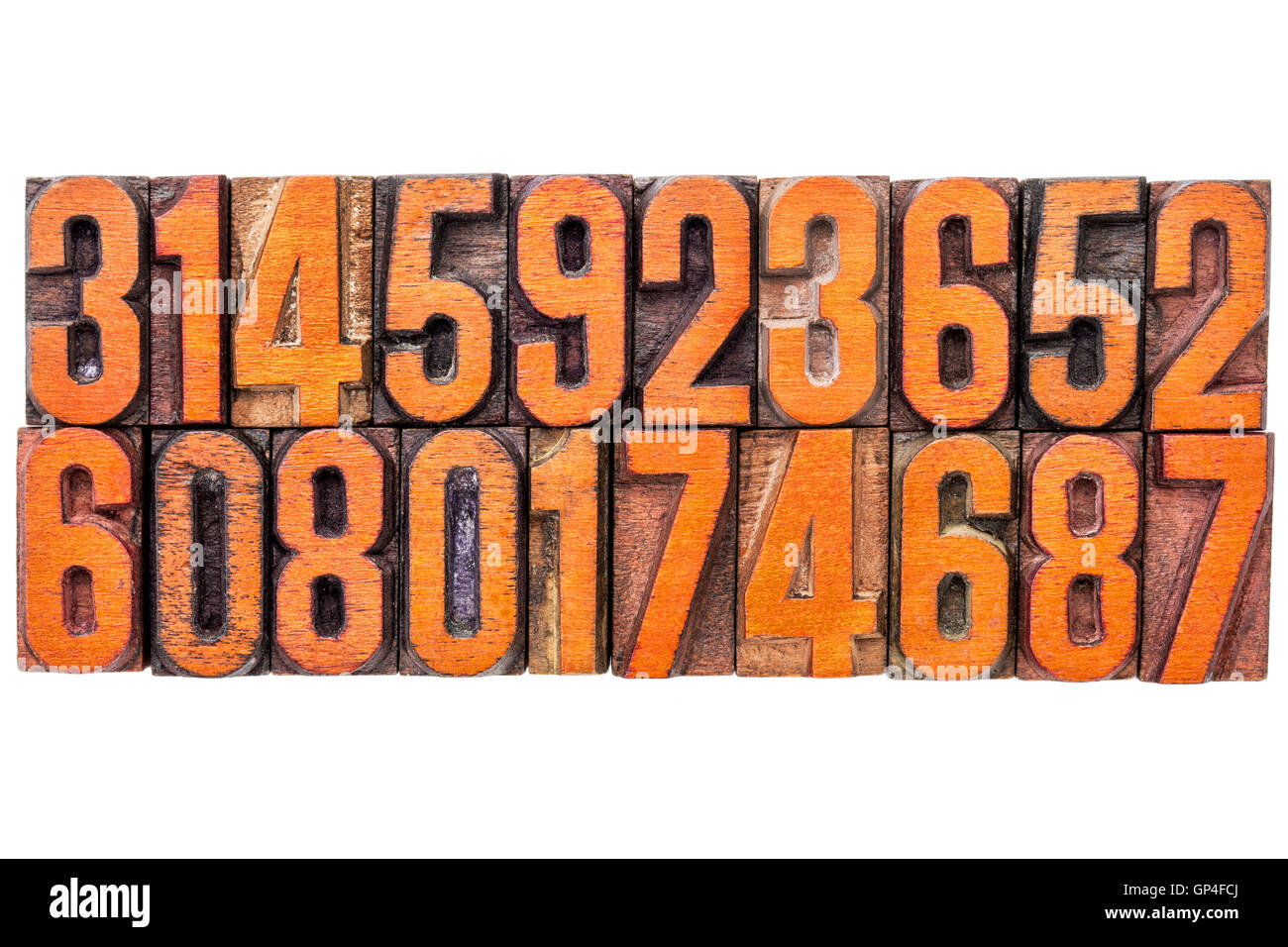 number abstract in antique letterpress wood type printing blocks ...