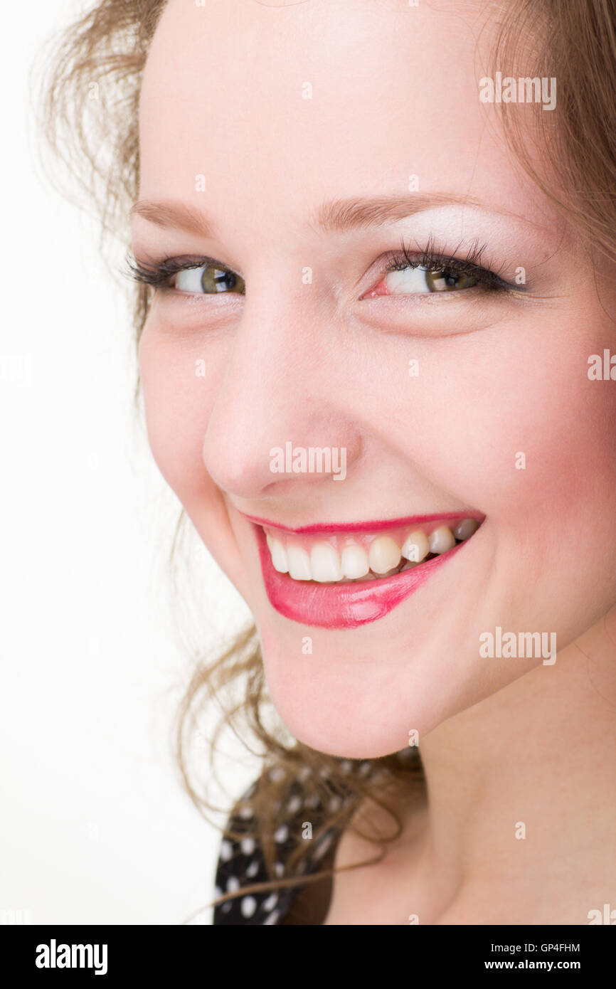 friendly smiling young woman portrait Stock Photo - Alamy