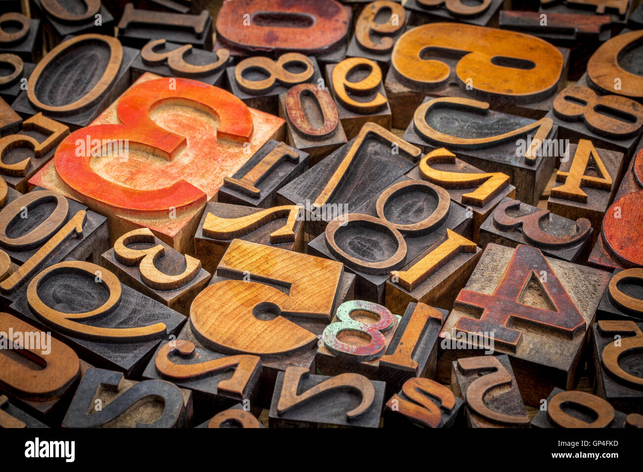 Letterpress numbers hi-res stock photography and images - Alamy