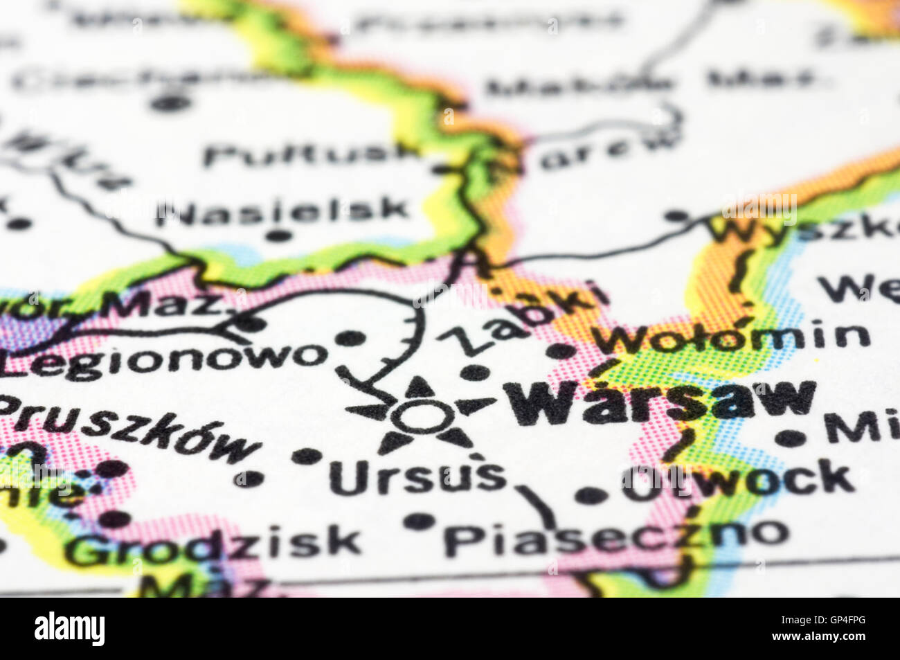 Warsaw city map hi-res stock photography and images - Alamy