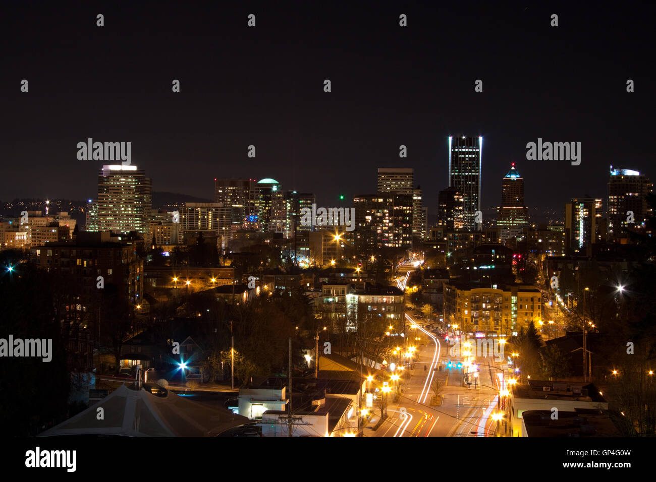 Portland, OR Night Stock Photo - Alamy