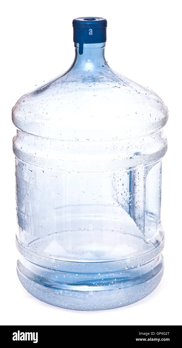 empty big plastic bottle for potable water isolated on a white b Stock ...