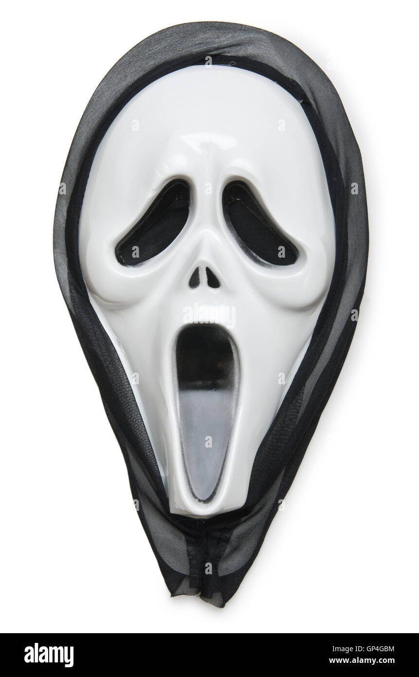 Horror mask isolated on the white Stock Photo - Alamy