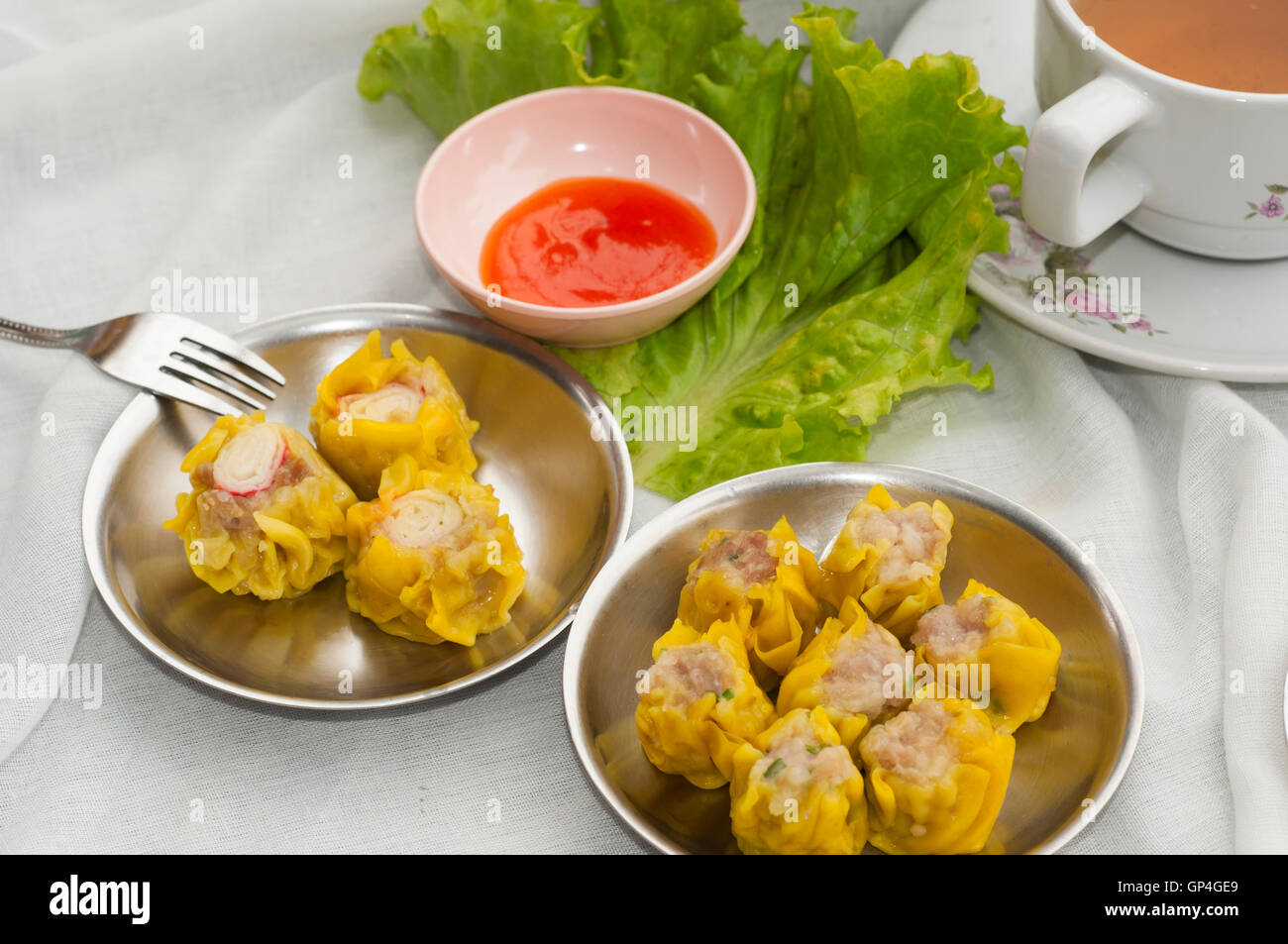 Dim sum and tea Stock Photo - Alamy