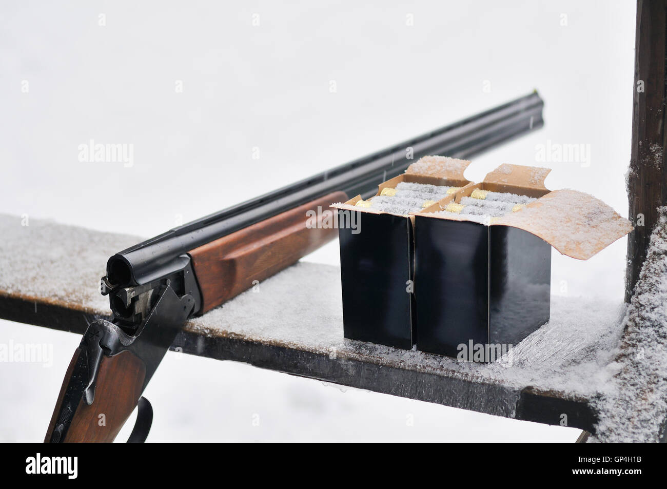 Hunting rifle and bullets Stock Photo - Alamy