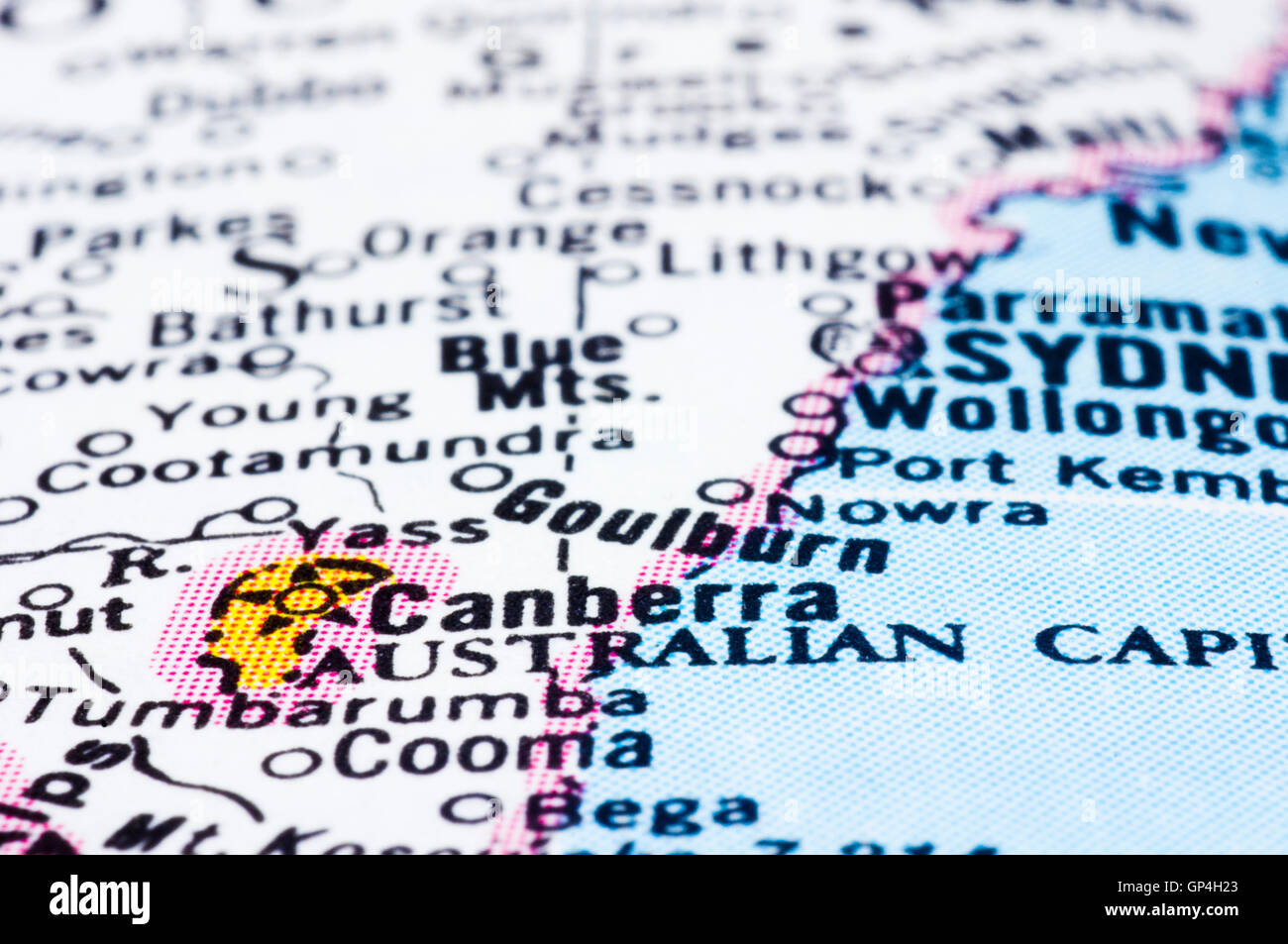 Canberra map hi-res stock photography and images - Alamy