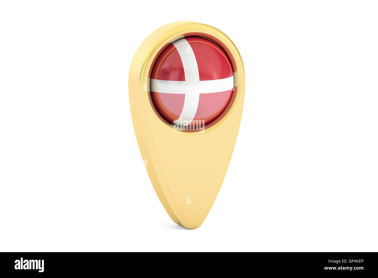 Denmark flag 3d marker hi-res stock photography and images - Alamy