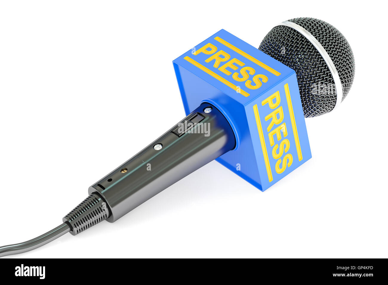 microphone press, 3D rendering isolated on white background Stock Photo ...