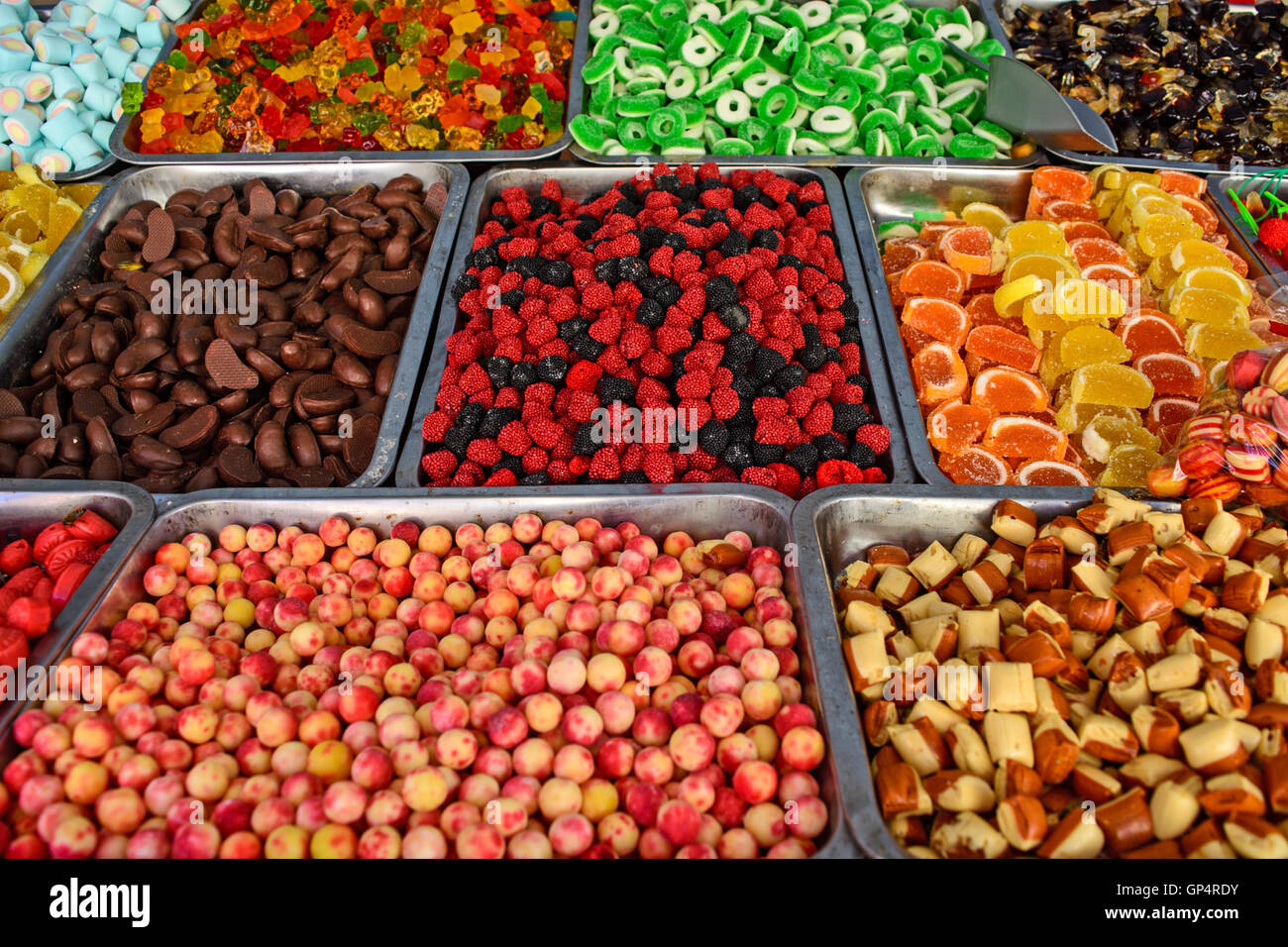 Various sweets in the market to offer customers Stock Photo - Alamy