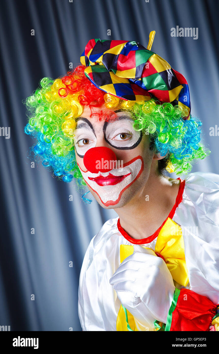 Funny clown in studio shooting Stock Photo - Alamy