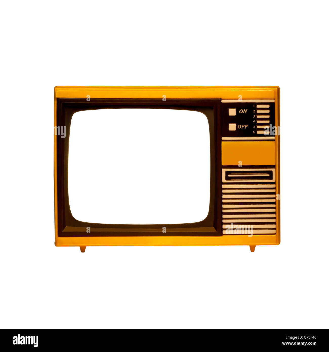 old frame television with isolated screen Stock Photo - Alamy