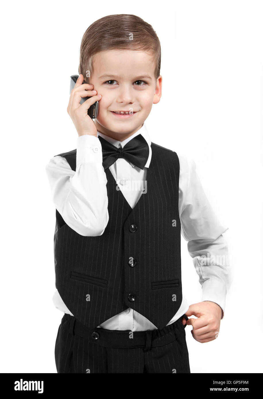 Boy holding a cellphone Stock Photo - Alamy