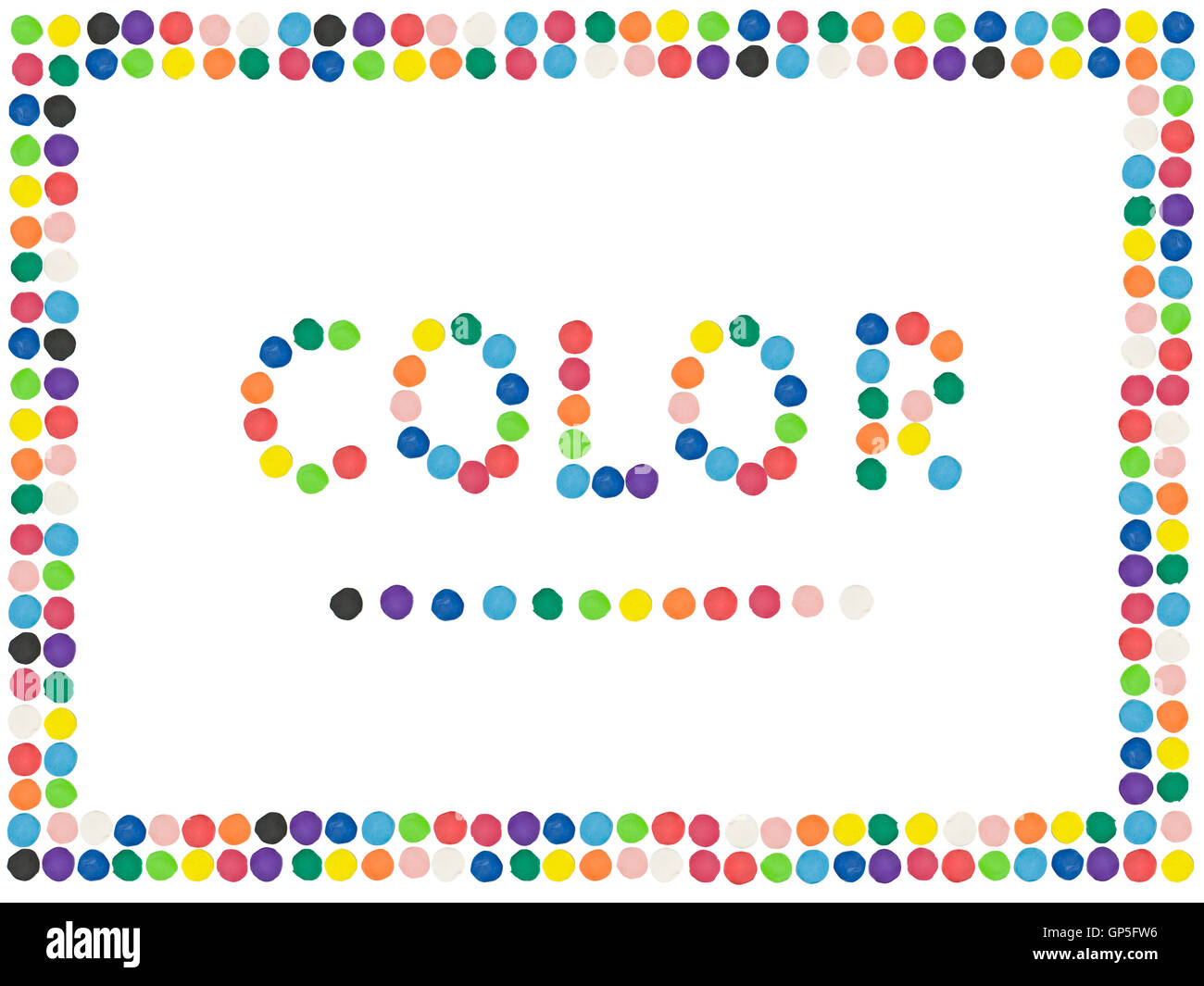 colorful Plasticine frame isolated on white background Stock Photo - Alamy