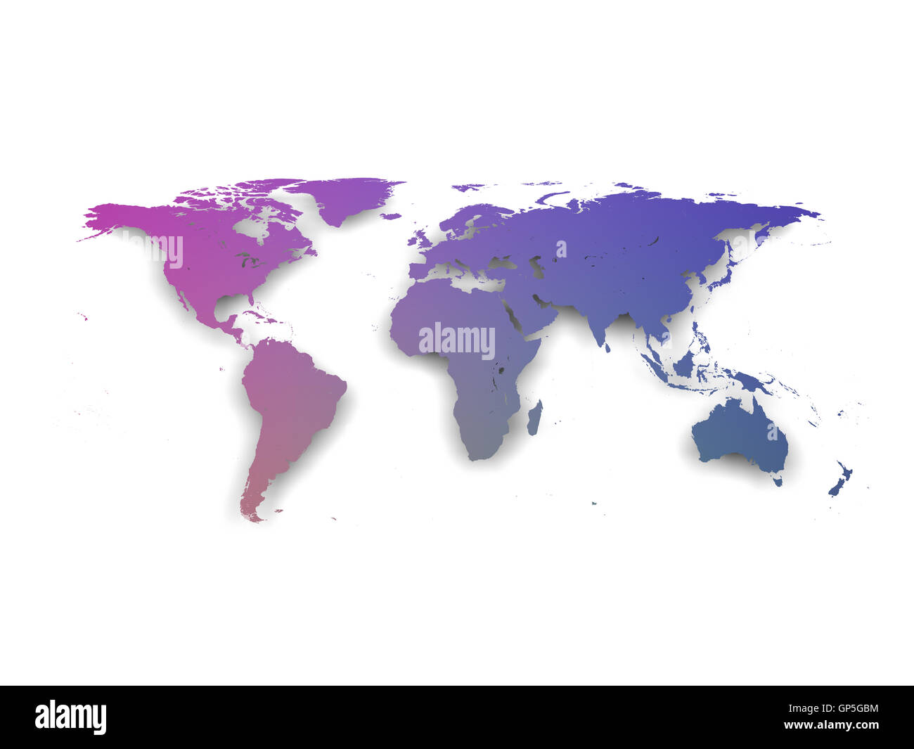 Global perspective map Cut Out Stock Images & Pictures - Alamy