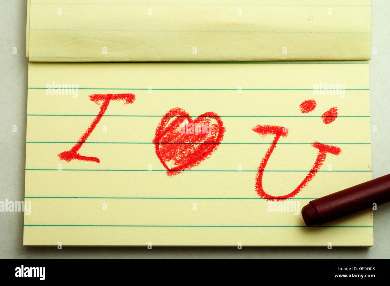 Hand writing love note Stock Photo - Alamy