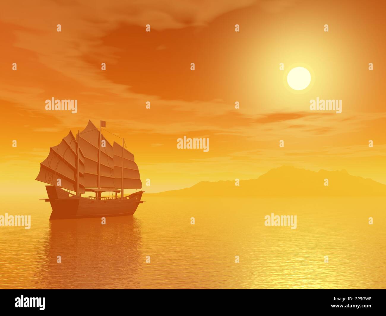 Ancient china junk boat hi-res stock photography and images - Alamy