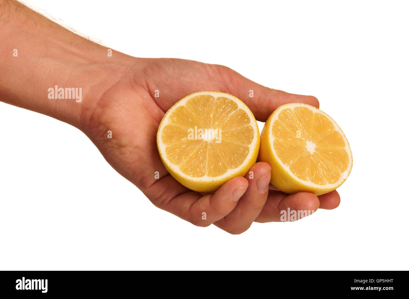 Hand with lemon Stock Photo - Alamy