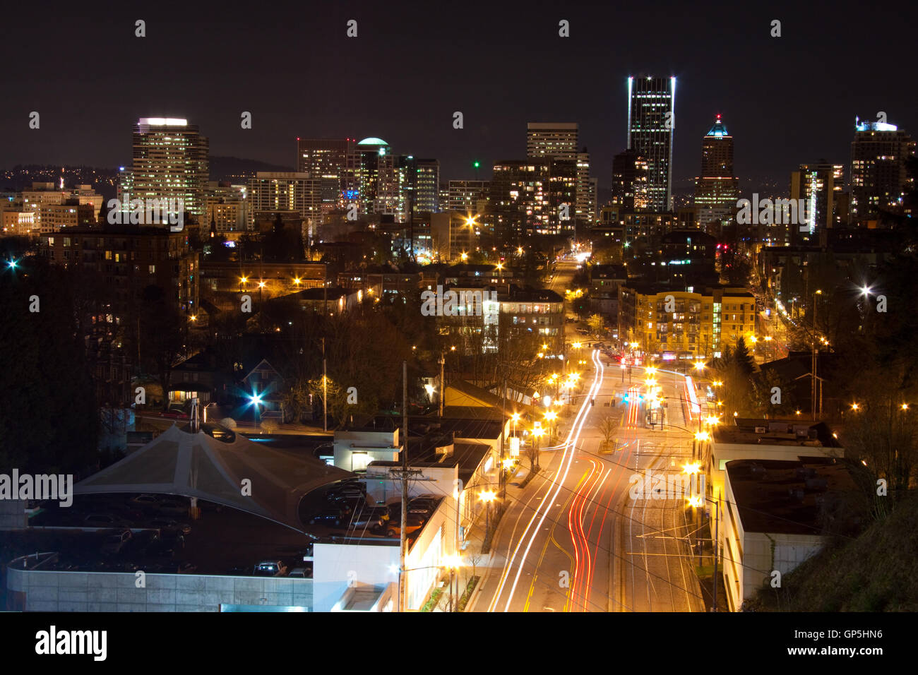 Portland, OR Night Stock Photo - Alamy