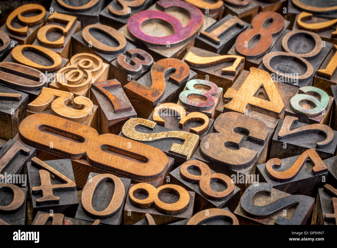 numbers background - vintage letterpress wood type printing blocks ...