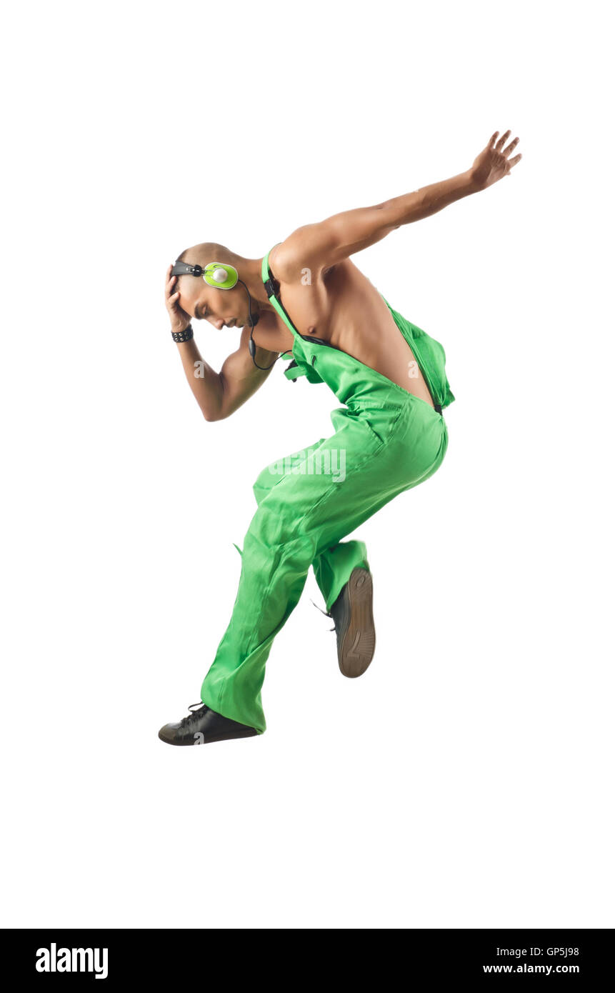 Construction worker jumping and dancing Stock Photo - Alamy