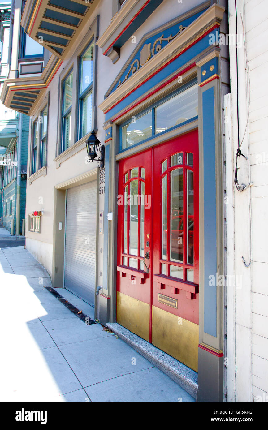 Red Double Doors Stock Photo - Alamy