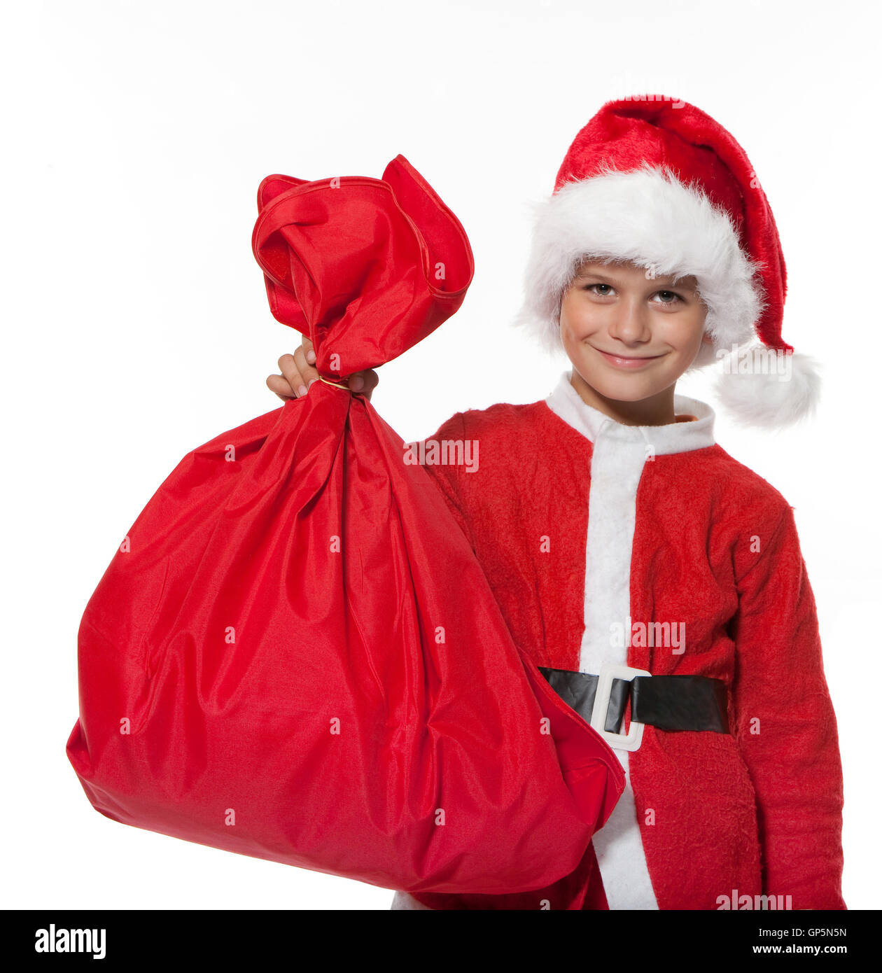 Boy holding a sack Stock Photo - Alamy