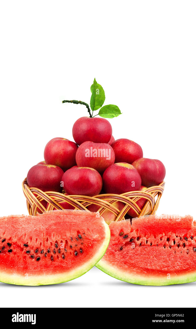 Watermelon and apples Stock Photo - Alamy