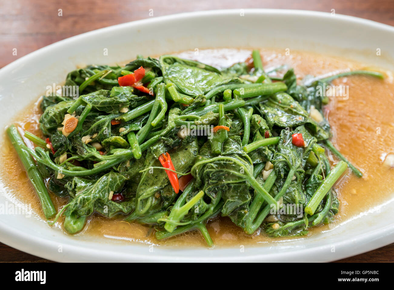 Stir fried morning glory thai hi-res stock photography and images - Alamy