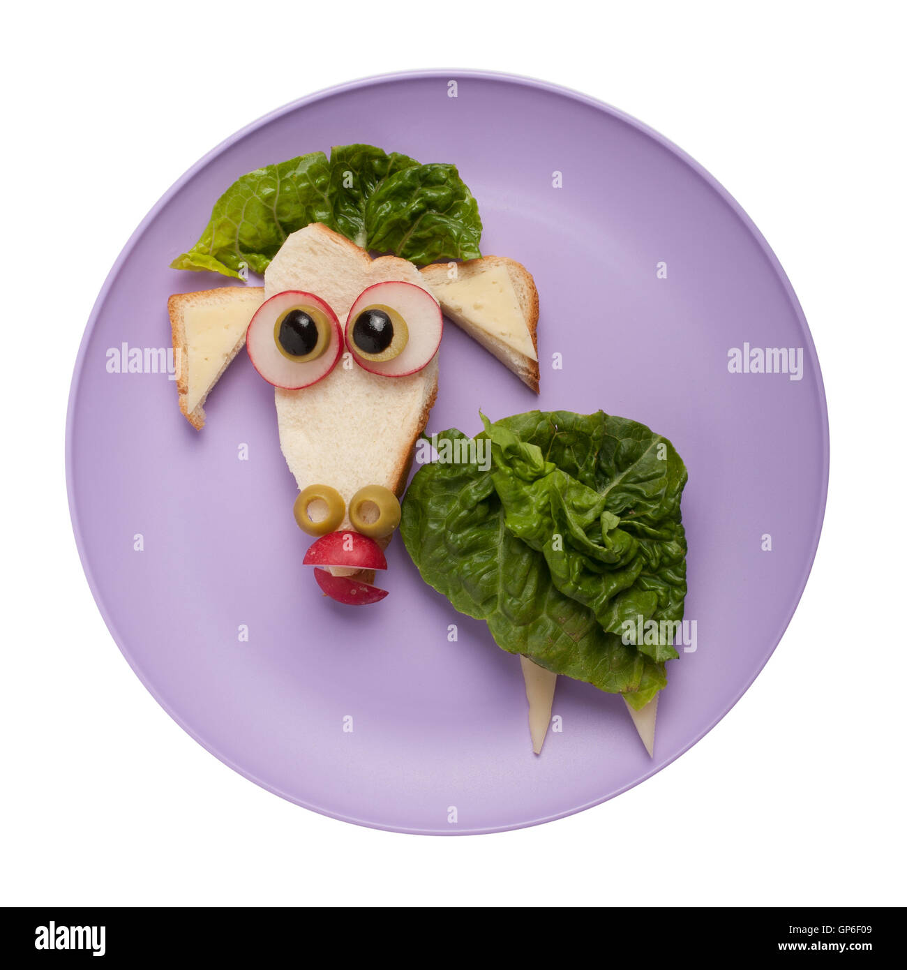Confused sheep made of vegetables and bread on plate Stock Photo - Alamy