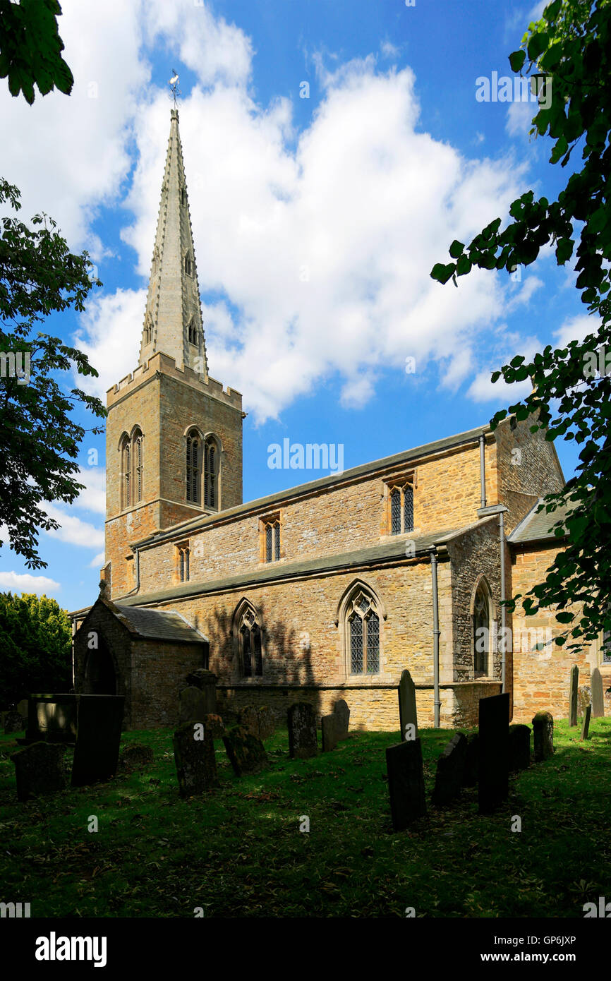 All Saints parish church, Naseby village, Northamptonshire county ...