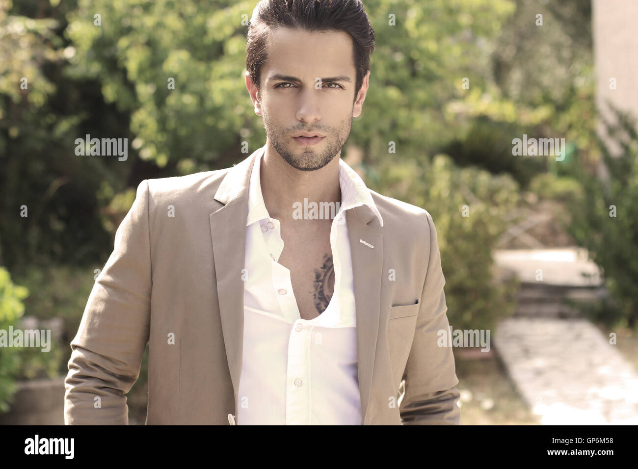 Male model wearing suit hi-res stock photography and images - Alamy